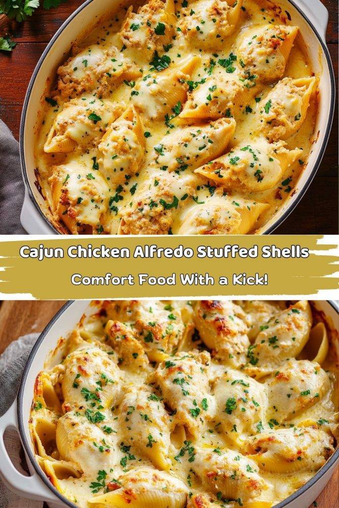 Cajun Chicken Alfredo Stuffed Shells! - Tasty Chow