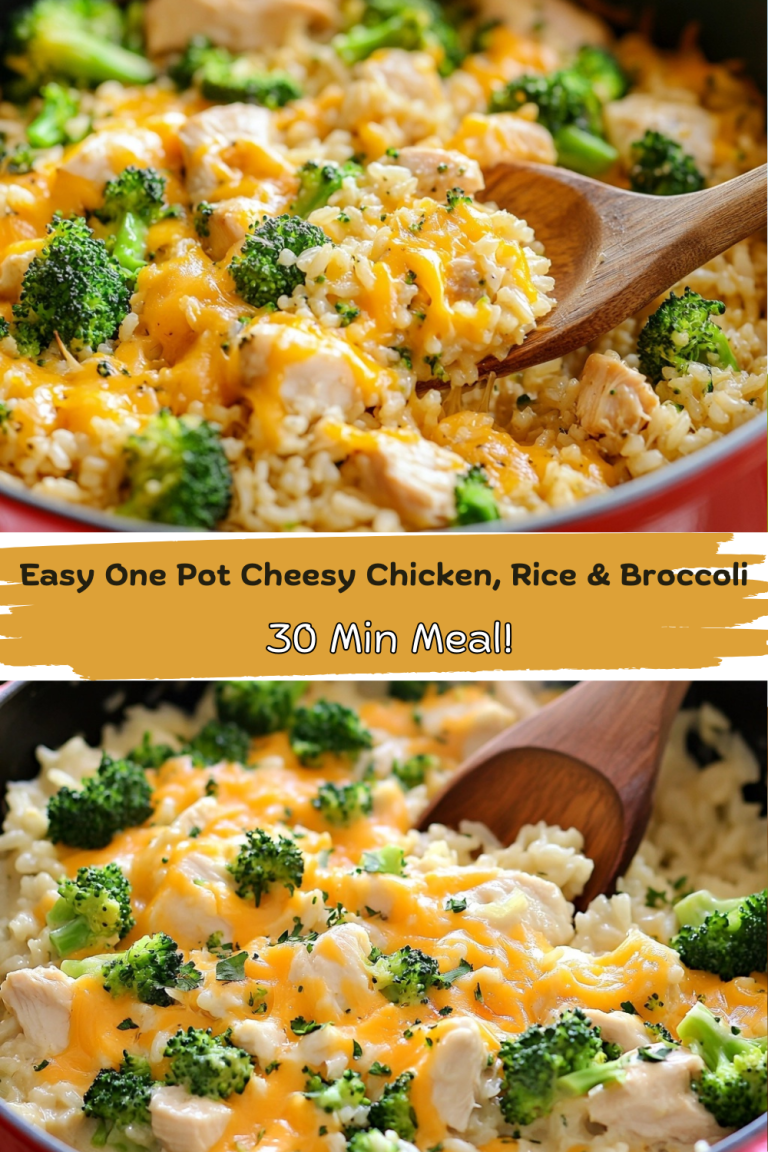 One Pot Cheesy Chicken, Rice & Broccoli - Tasty Chow