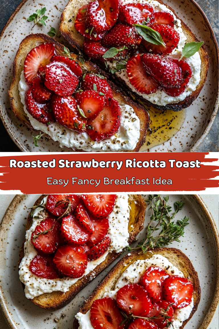 Roasted Strawberry Whipped Ricotta Toast - Tasty Chow
