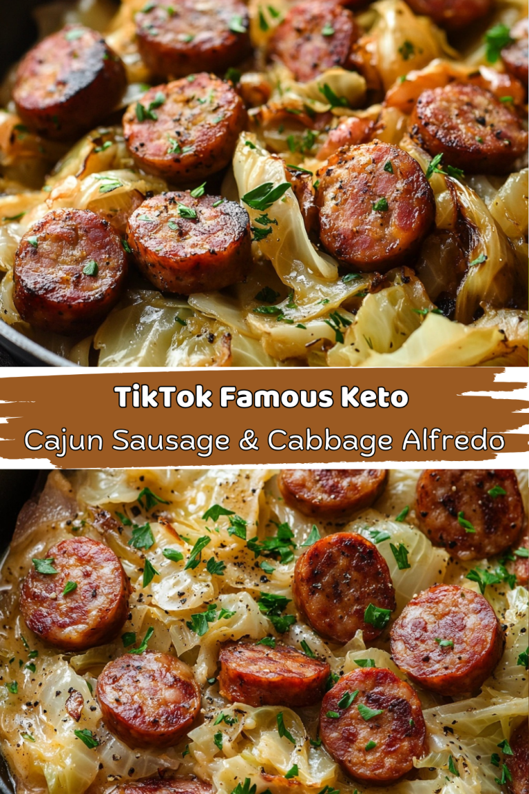 Keto Cajun Sausage & Cabbage Alfredo - Tasty Chow