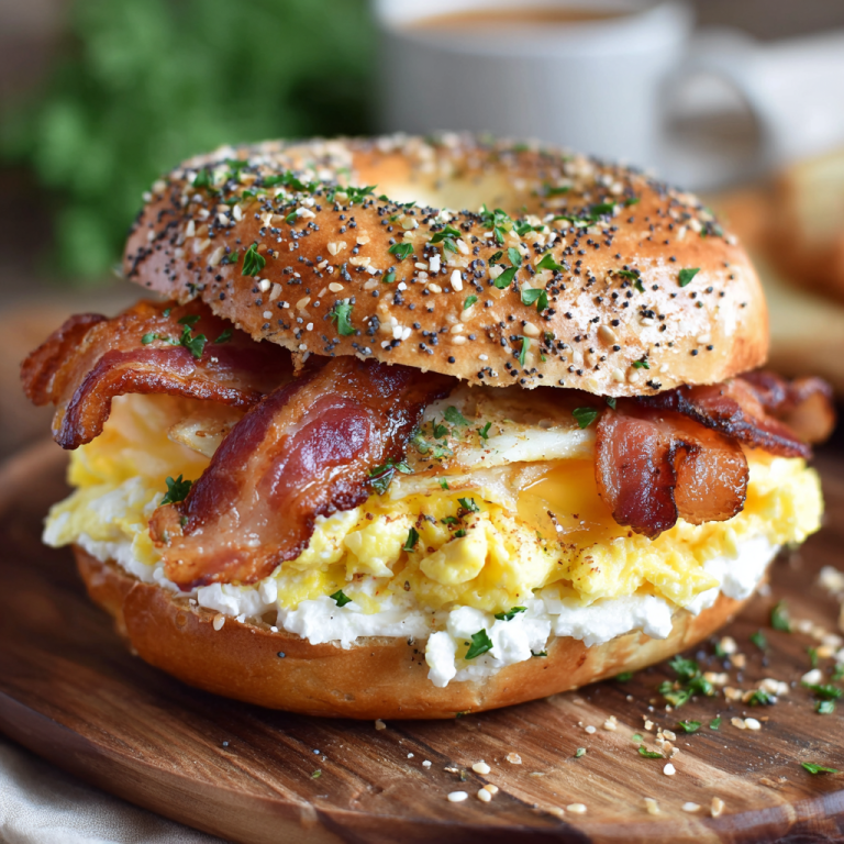 Everything Bagel Breakfast Sandwich - Tasty Chow