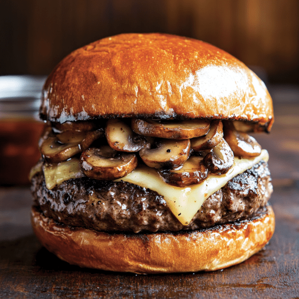 Mushroom Swiss Burger - Tasty Chow