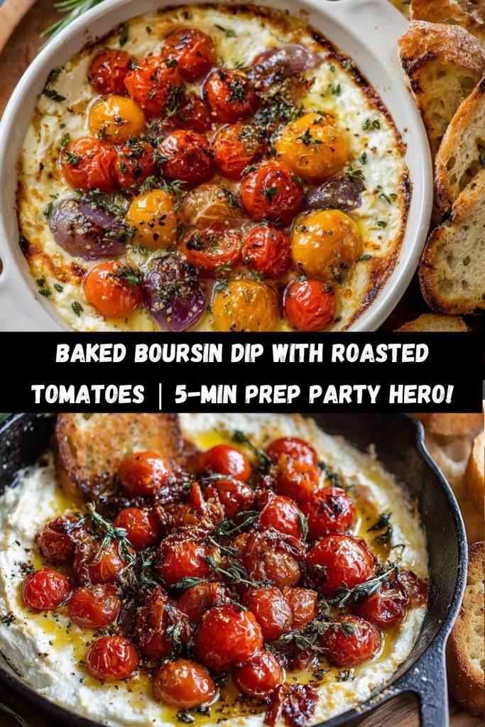 Baked Boursin Dip with Roasted Tomatoes - Tasty Chow