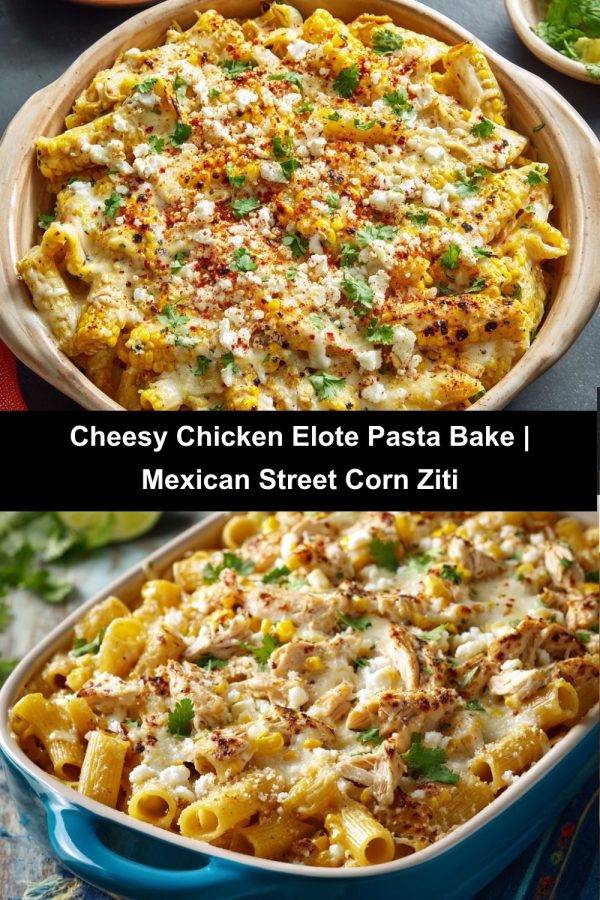 Cheesy Chicken Elote Pasta Bake - Tasty Chow