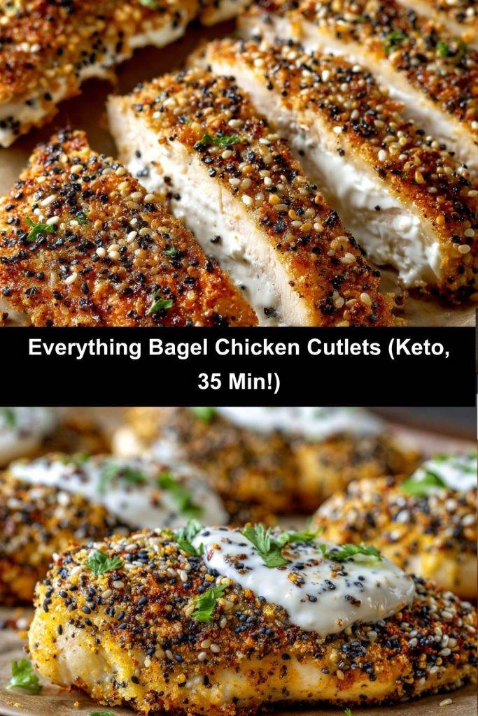 Everything Bagel Crusted Chicken Cutlets - Tasty Chow