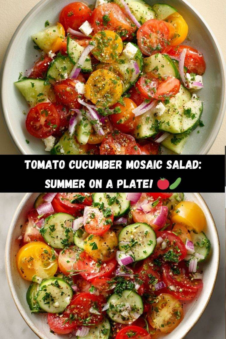 Tomato-Cucumber Mosaic Salad - Tasty Chow