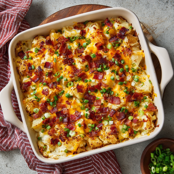 Cheesy Loaded Potato Casserole - Tasty Chow