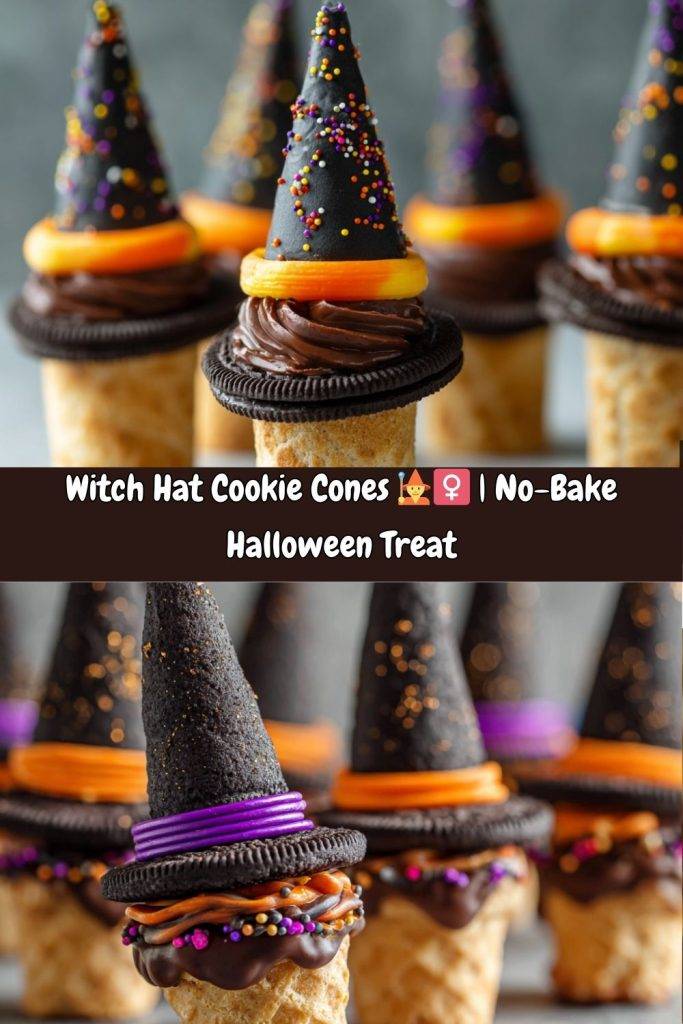 Witch Hat Cookie Cones - Tasty Chow