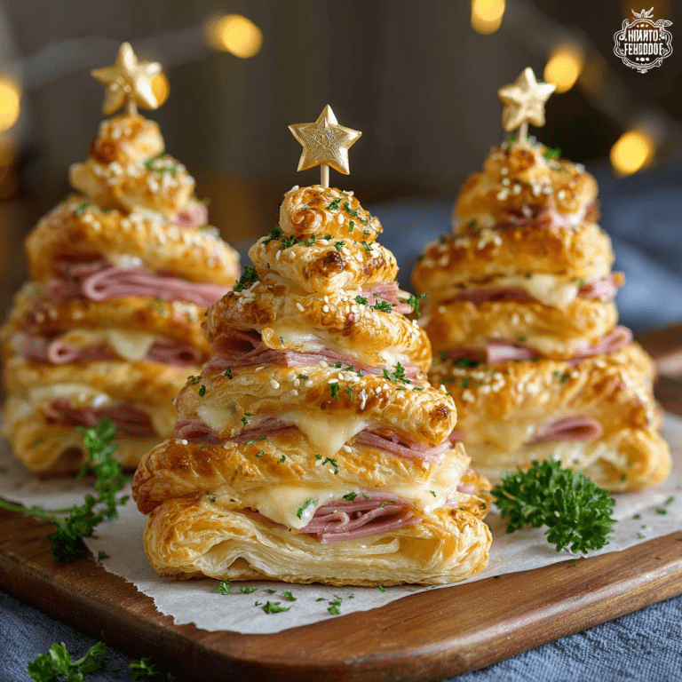 HAM & CHEESE PUFF PASTRY CHRISTMAS TREES - Tasty Chow