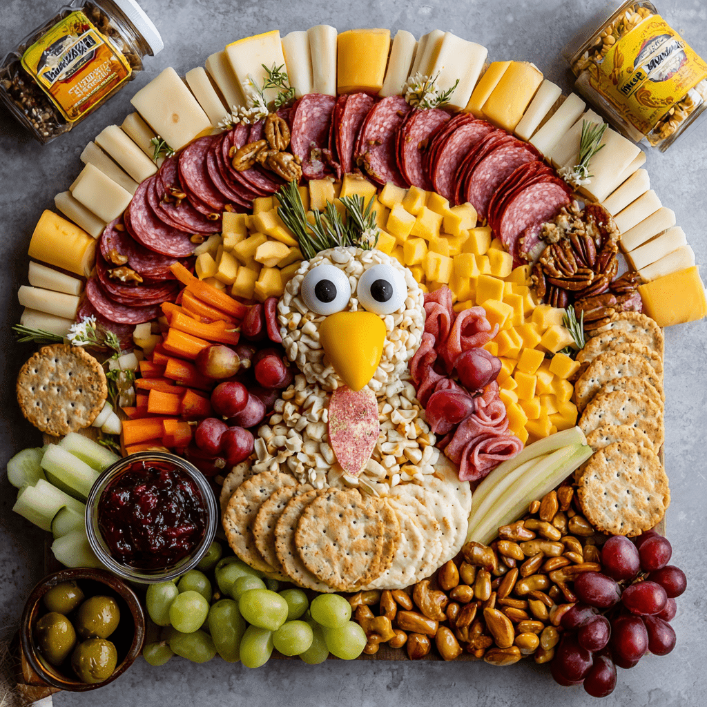 Thanksgiving Turkey Charcuterie Board - Tasty Chow