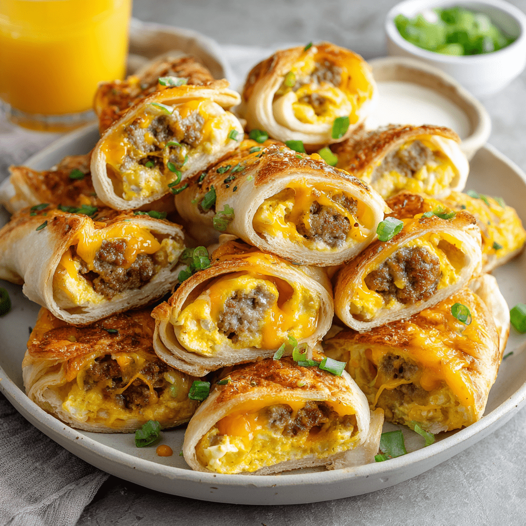 Sausage Egg Breakfast Roll-Ups - Tasty Chow