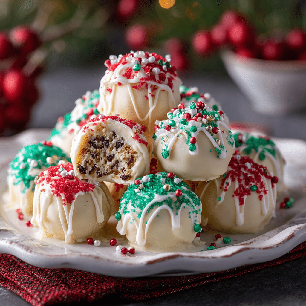 Christmas Tree Cake Truffles - Tasty Chow