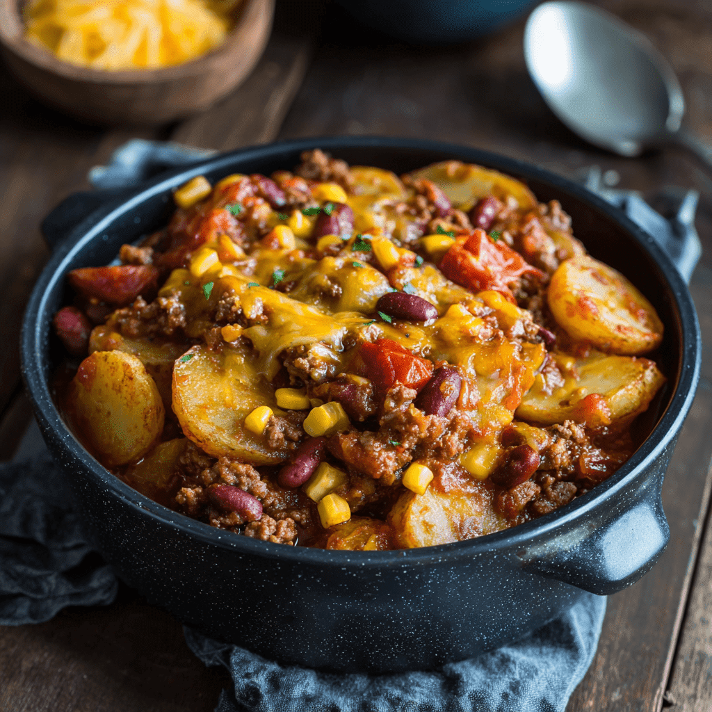Slow Cooker Cowboy Casserole - Tasty Chow