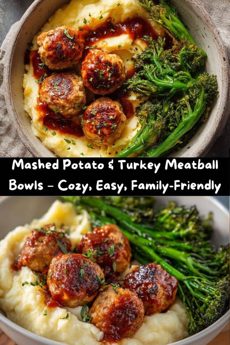 Mashed Potato & Turkey Meatball Bowls - Tasty Chow