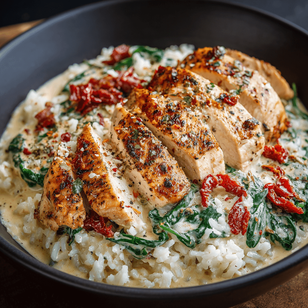 TUSCAN CHICKEN & CREAMY RICE - Tasty Chow