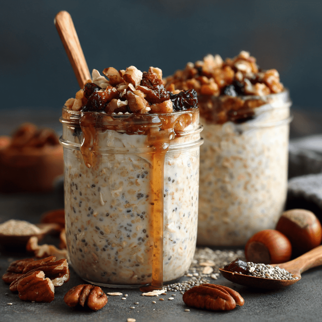 Creamy Chestnut Overnight Oats - Tasty Chow