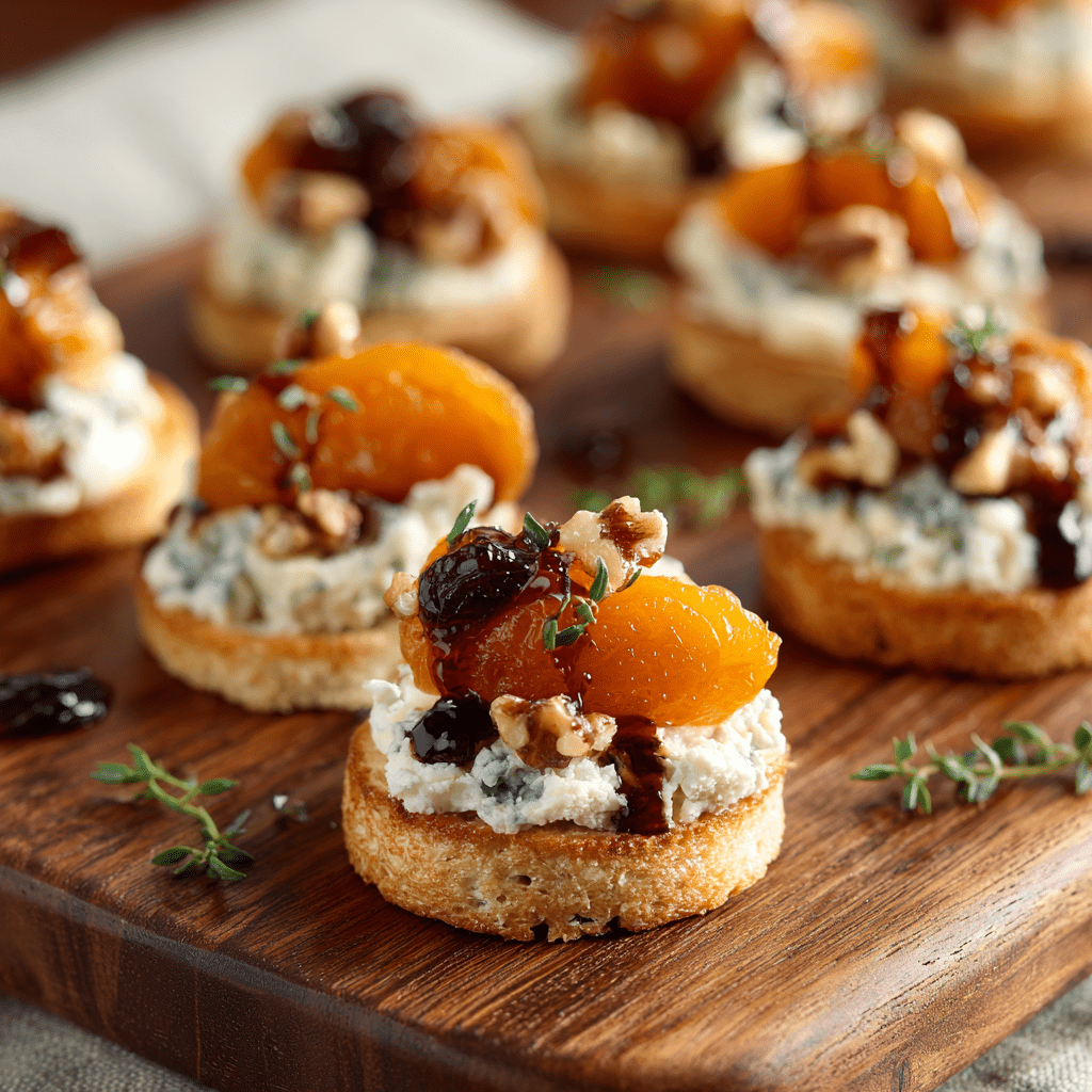 Dried Apricot & Blue Cheese Canapés - Tasty Chow