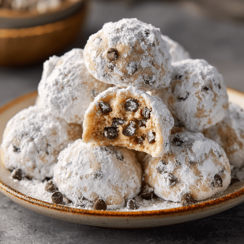 Peanut Butter Chocolate Chip Snowball Cookies : A Soft, Sweet Meltaway ...
