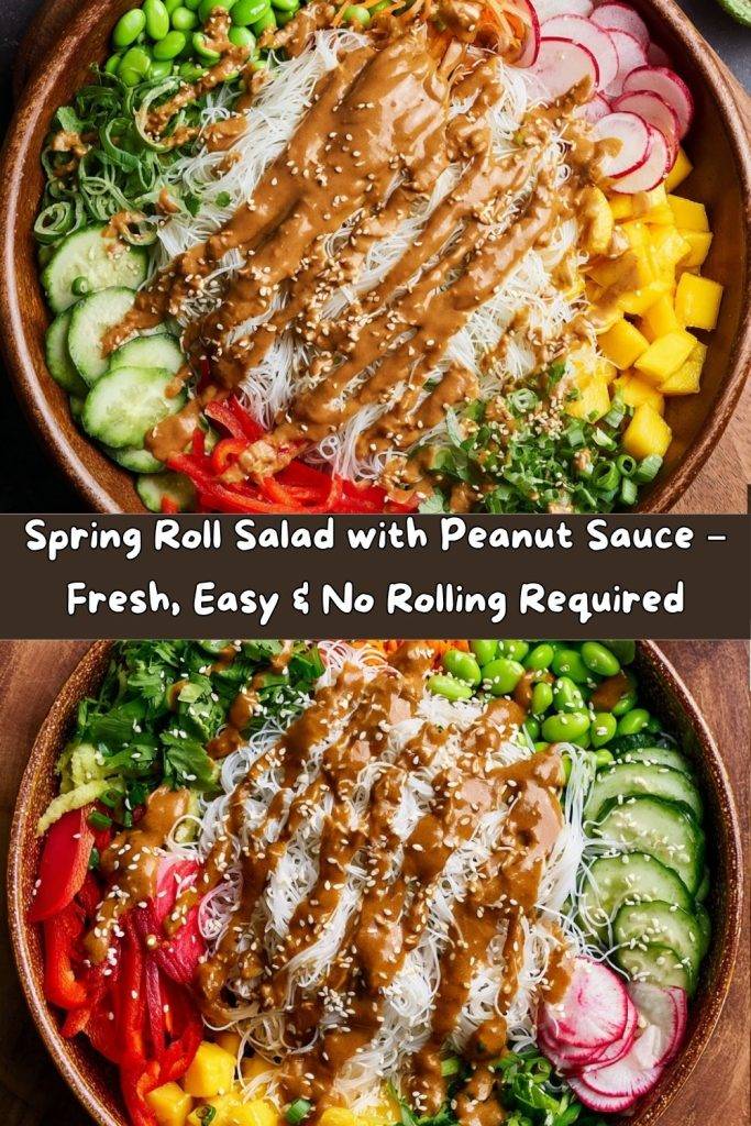 SPRING ROLL SALAD WITH PEANUT SAUCE - Tasty Chow