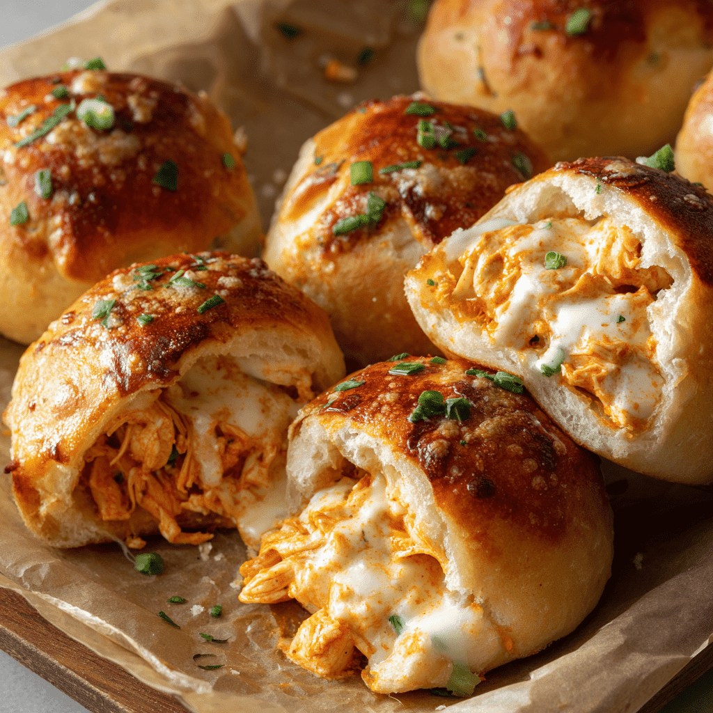 Buffalo Chicken Bombs with Ranch-Stuffed Center - Tasty Chow
