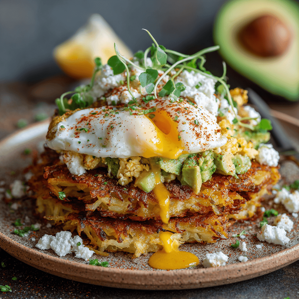 Viral Loaded Hash Browns with Avocado, Eggs & Cottage Cheese - Tasty Chow