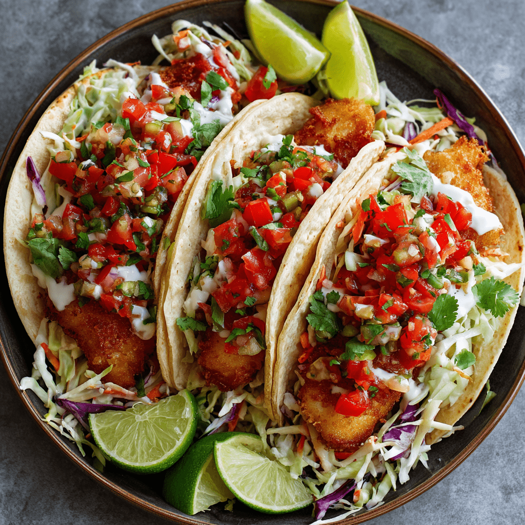 Baja-Style Fish Tacos with Fresh Salsa Fresca : Crispy, Zesty, and Full ...