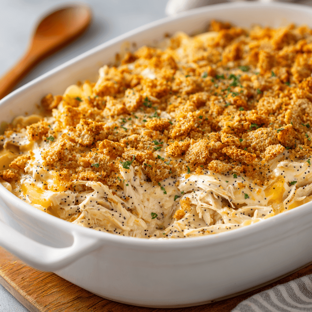 Creamy Poppy Seed Chicken Casserole with Buttery Cracker Topping ...