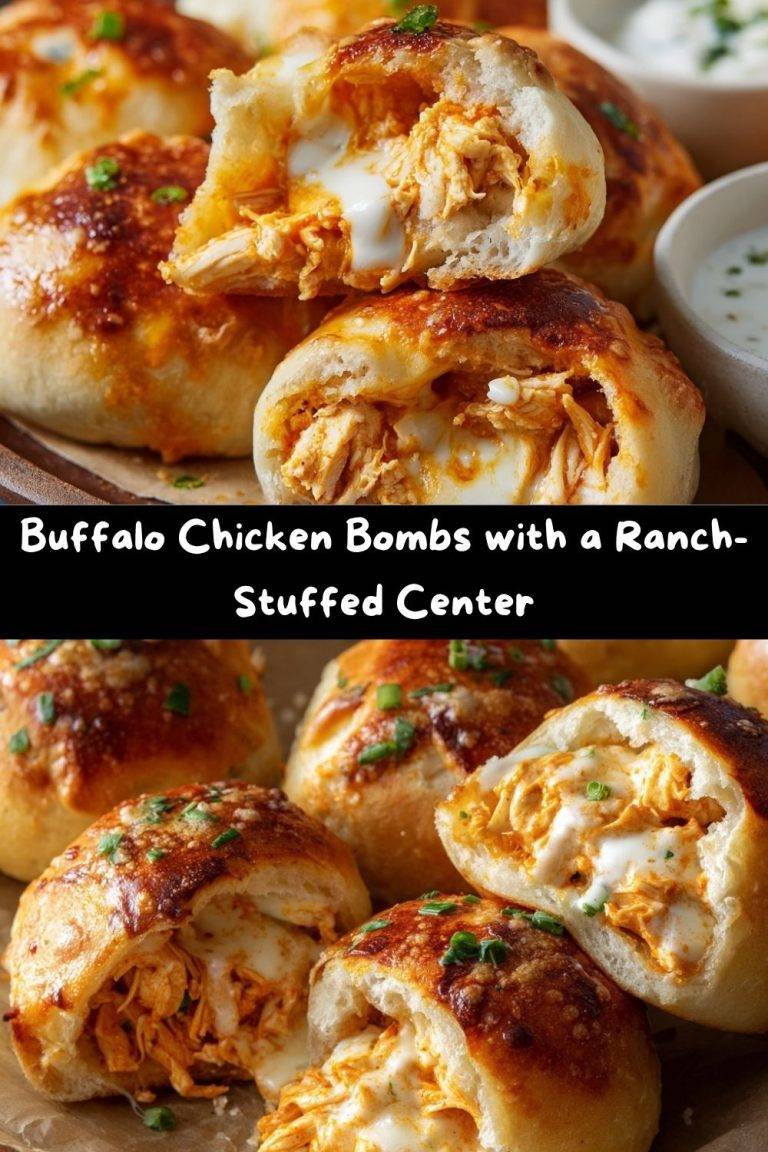 Buffalo Chicken Bombs with Ranch-Stuffed Center - Tasty Chow
