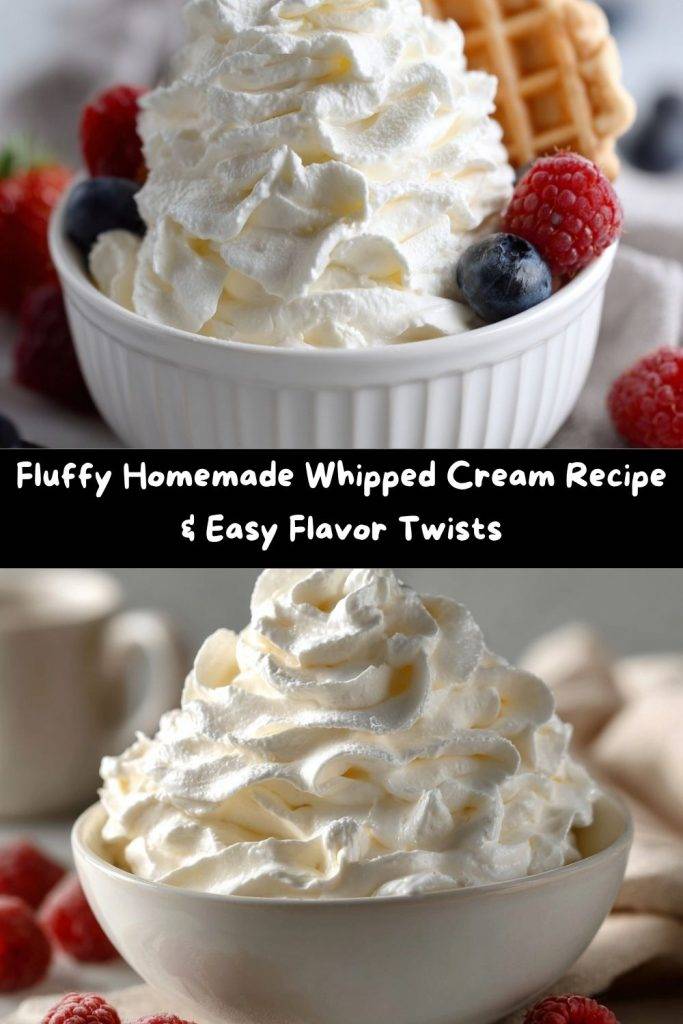 Fluffy Homemade Whipped Cream with Vanilla & Flavor Twists - Tasty Chow