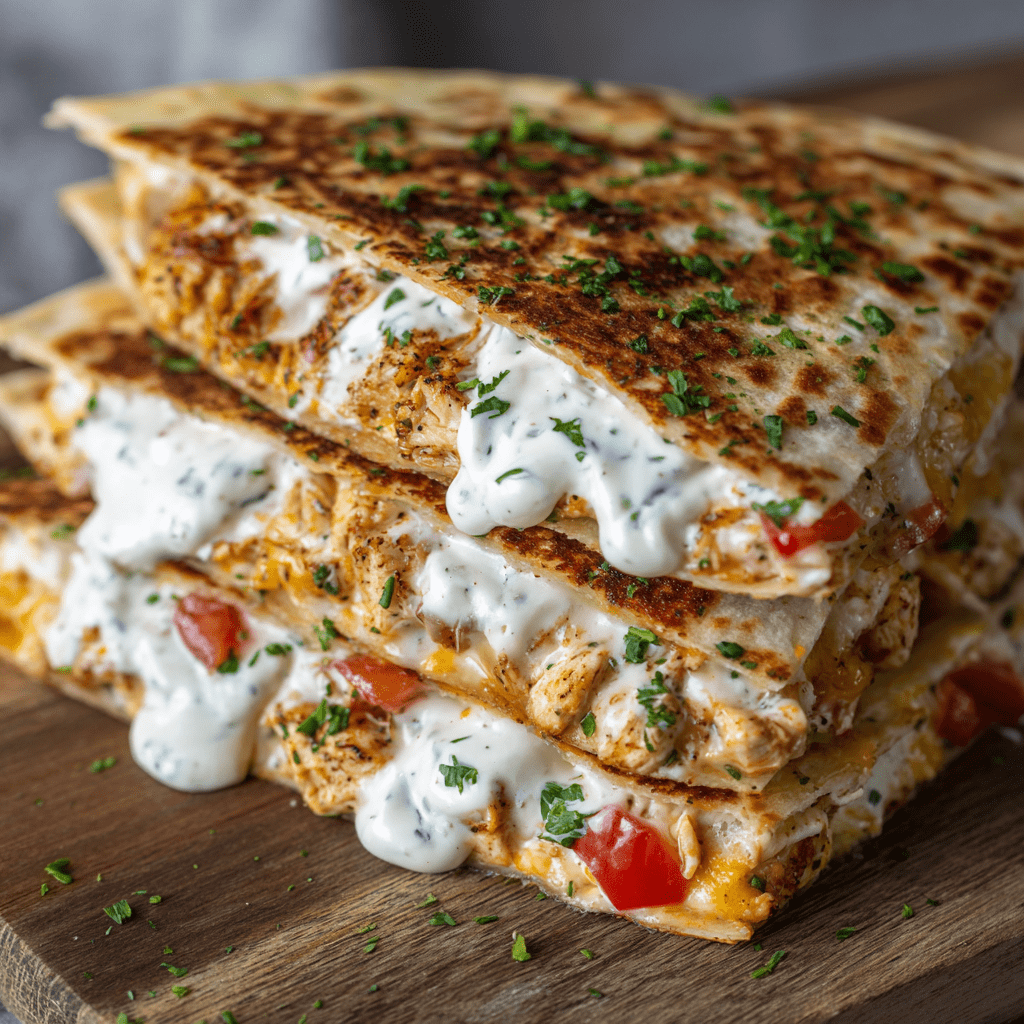 High‑Protein Chicken Ranch Quesadilla : Crispy, Creamy & Low‑Carb ...