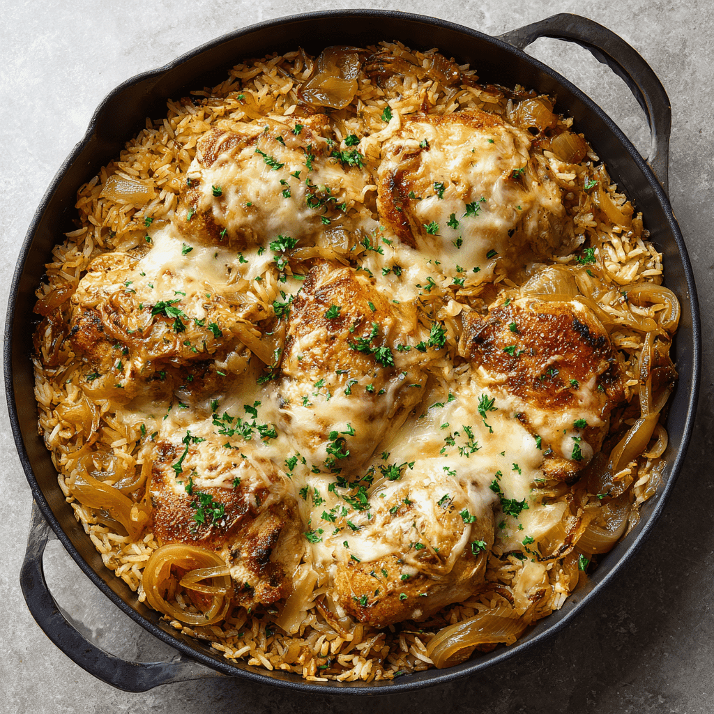 One-Pan French Onion Chicken & Rice : Cozy, Cheesy & Weeknight-Friendly ...