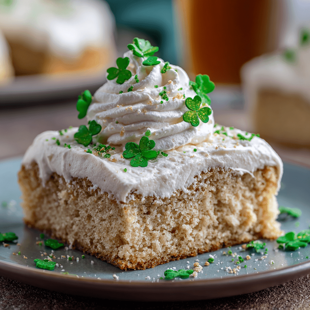 Irish Cream Sheet Cake : Moist, Boozy & Topped with Dreamy Cool Whip ...