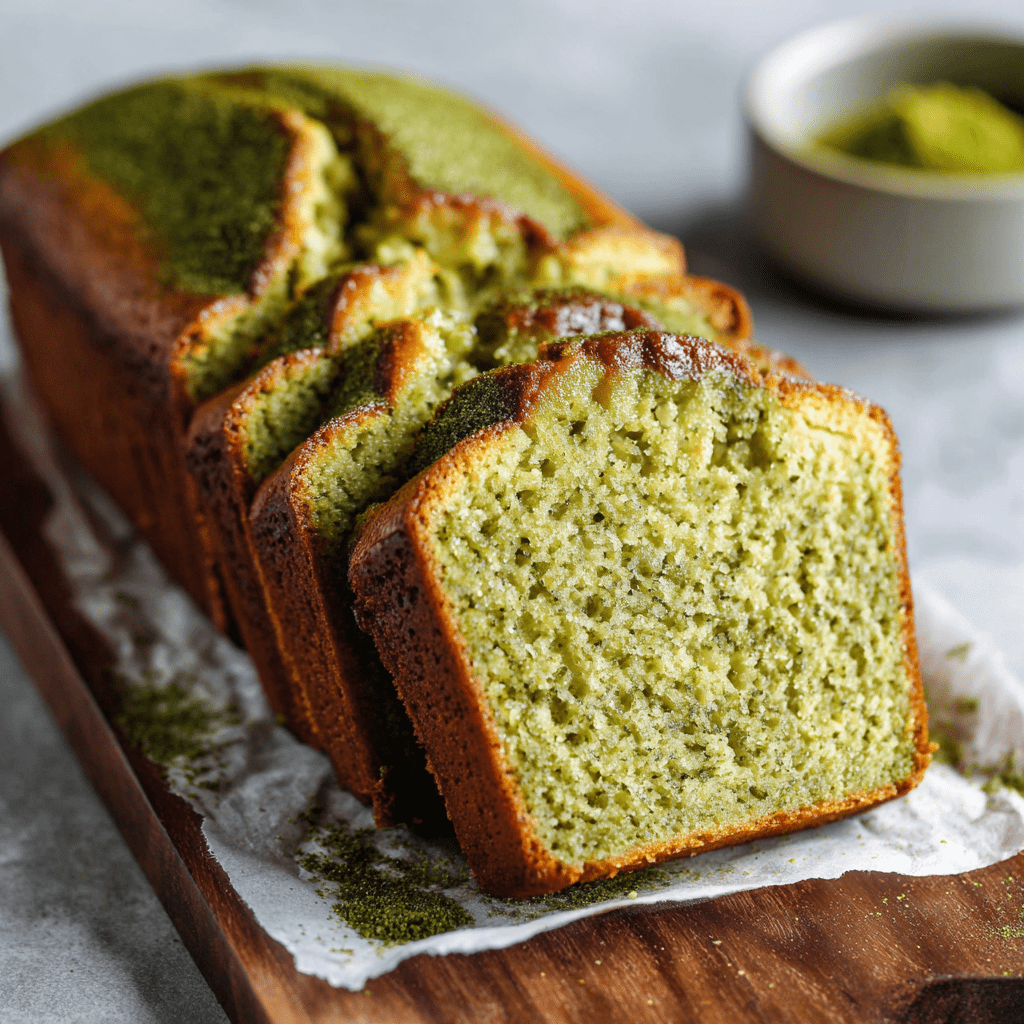 Japanese Matcha Pound Cake with Subtle Sweetness - Tasty Chow