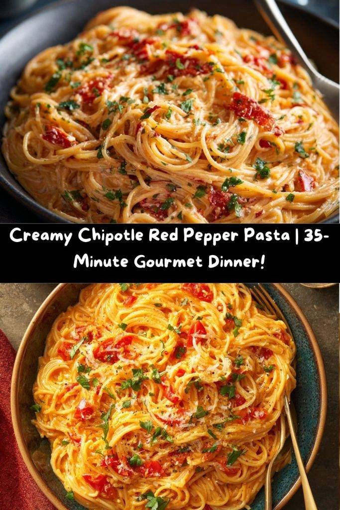Creamy Chipotle Red Pepper Angel Hair Pasta - Tasty Chow