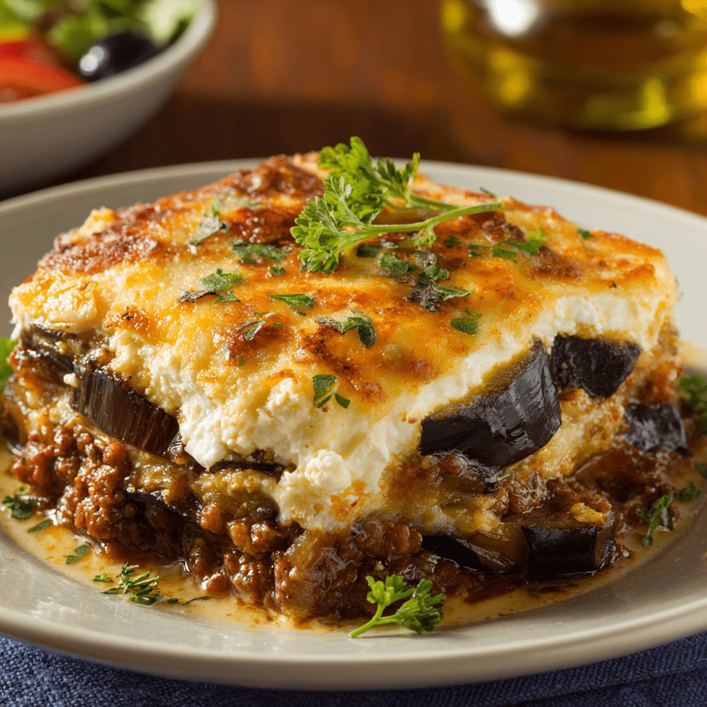 Classic Greek Eggplant Moussaka : A Hearty Mediterranean Favorite ...