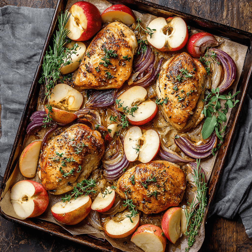 Sheet Pan Chicken with Apples : A Cozy Fall-Inspired Dinner - Tasty Chow