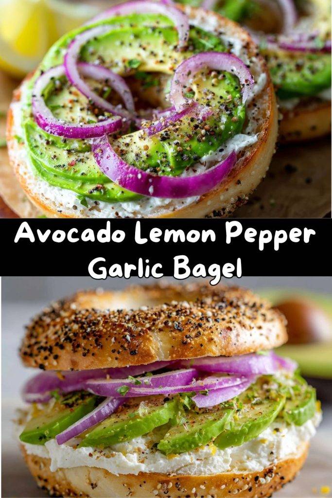 Avocado Lemon Pepper Garlic Bagel : Creamy, Zesty, and Seriously ...