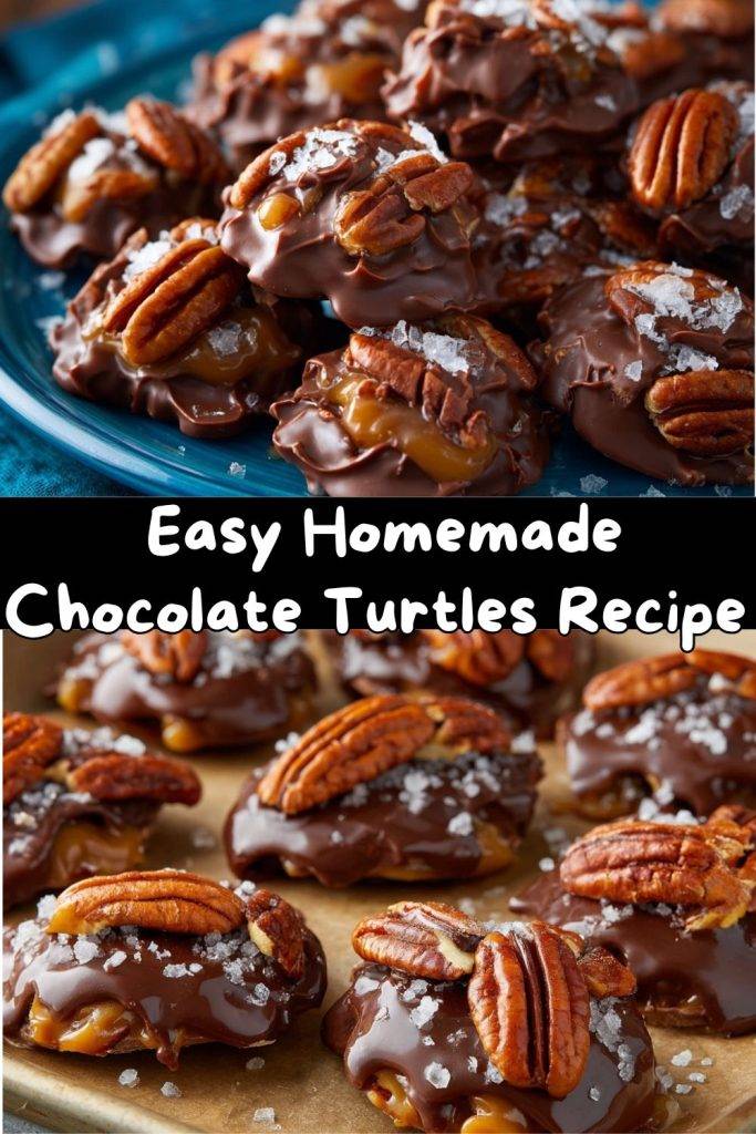 Homemade Chocolate Turtles : Easy Caramel Pecan Clusters - Tasty Chow