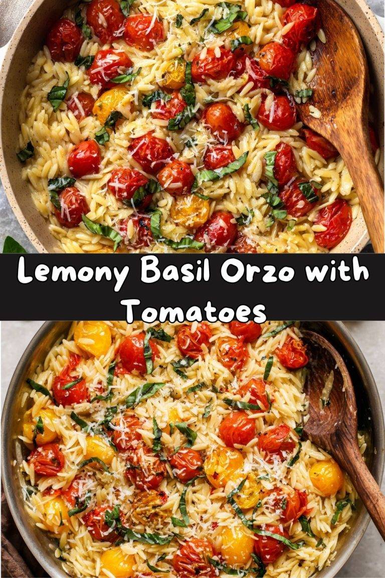 Lemon Basil Orzo with Cherry Tomatoes - Tasty Chow