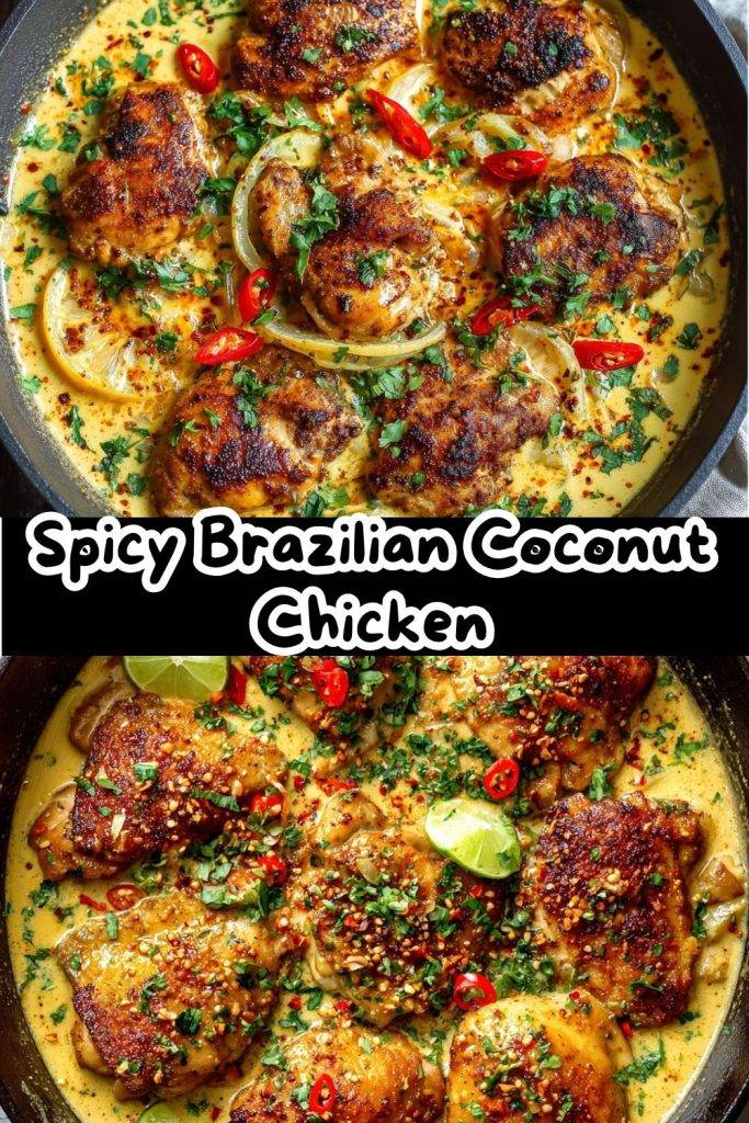 Spicy Brazilian Coconut Chicken (Creamy One-Pan Summer Dinner) - Tasty Chow
