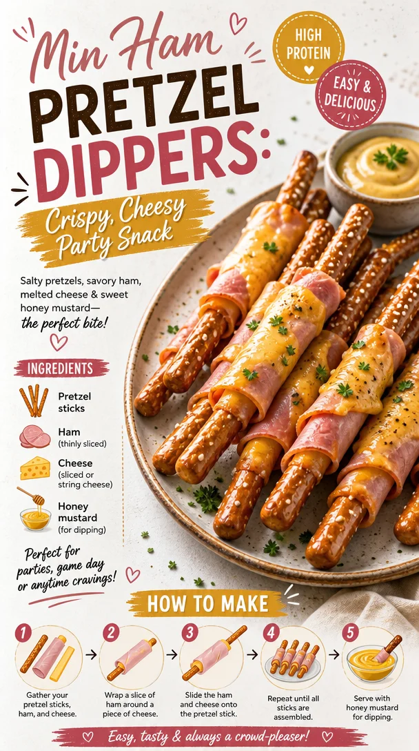 Min Ham Pretzel Dippers: Crispy, Cheesy Party Snack