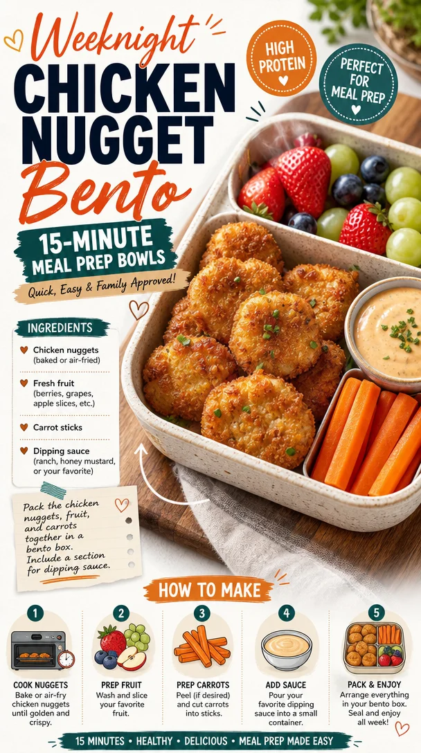 Weeknight Chicken Nugget Bento: 15-Minute Meal Prep Bowls